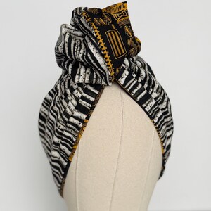 Full Turban Wire Headband, Reversible Extra Wide Tribal Print & Zebra ...