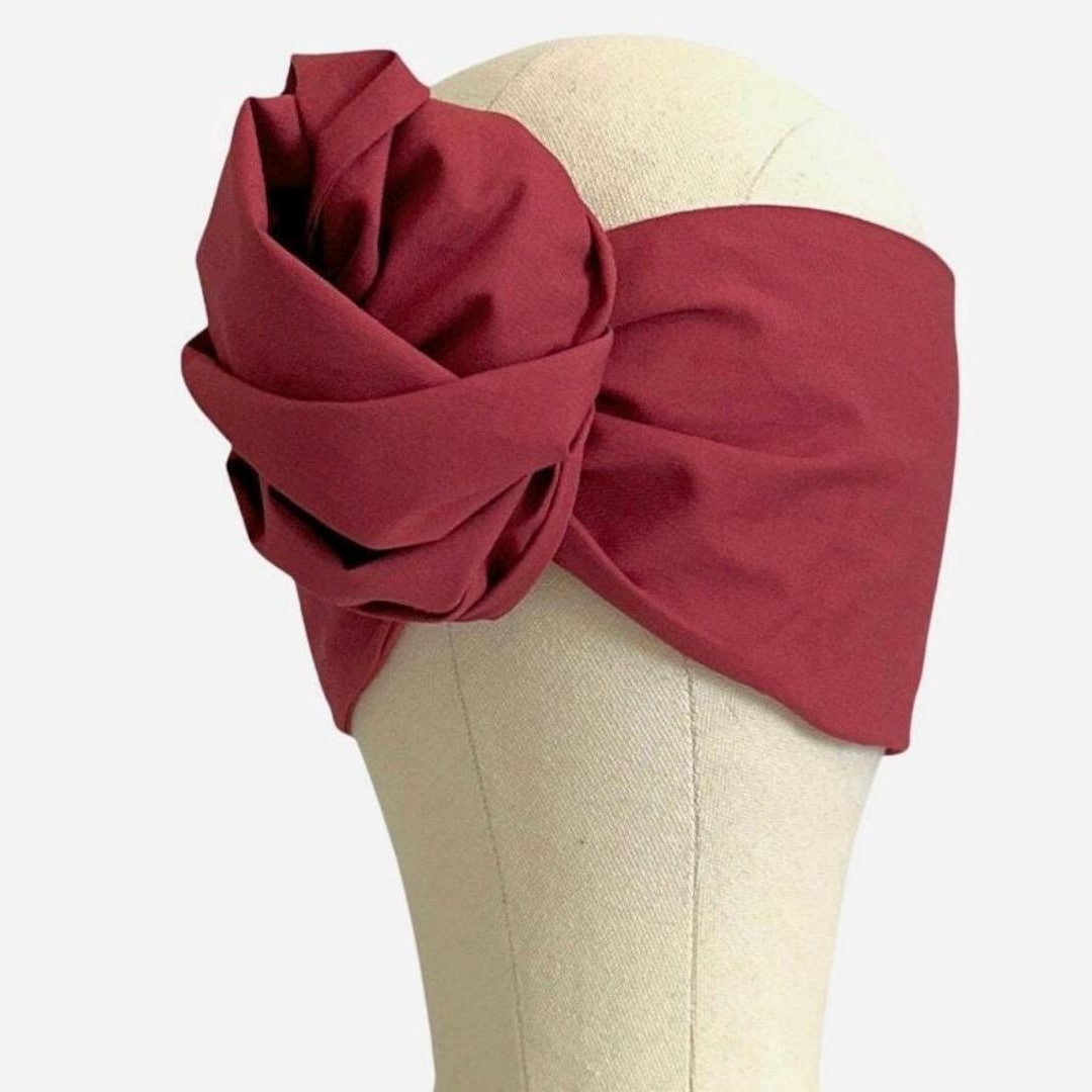 Extra Long Wide Adjustable Wire Headband, Dewberry Dark Pink Solid ...