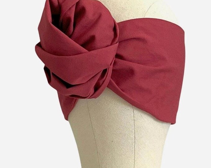 Extra Long Wide Adjustable Wire Headband, Dewberry Dark Pink Solid ...