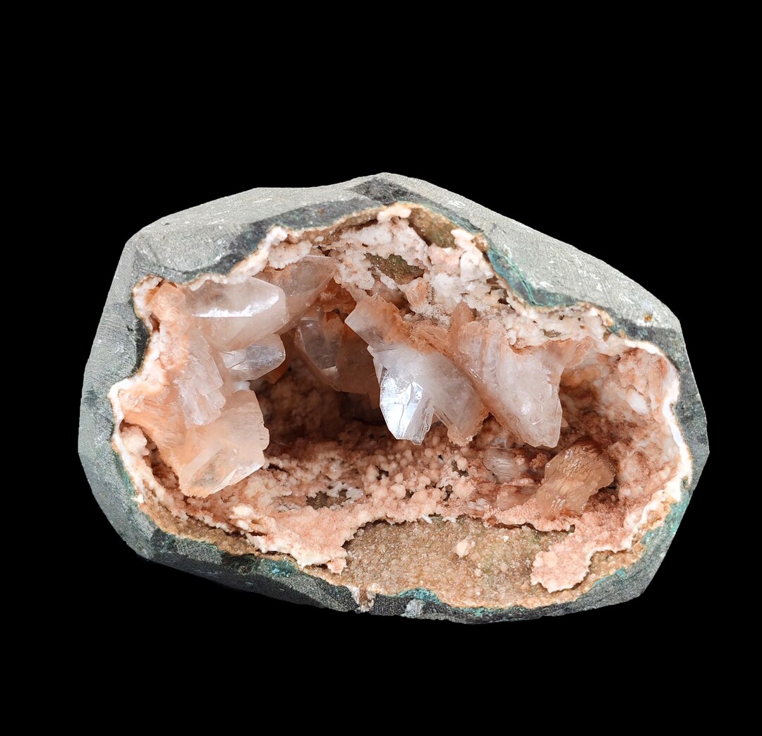 Beautiful Natural Red Heulandite Minerals in Geode - #E395 - Etsy