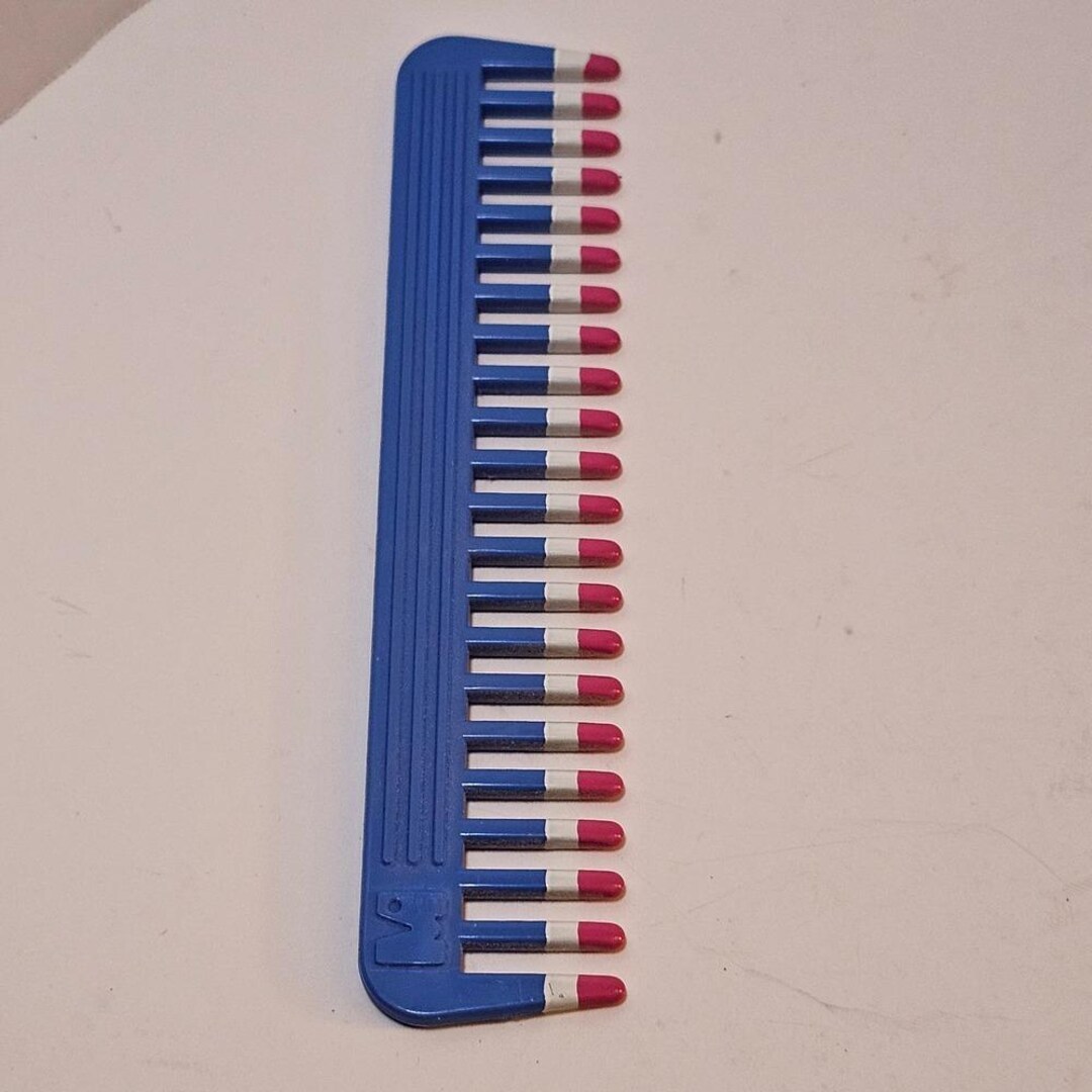 Vintage Mebco Wide Tooth Hair Comb Blue White Pink Retro 80s 90s ...