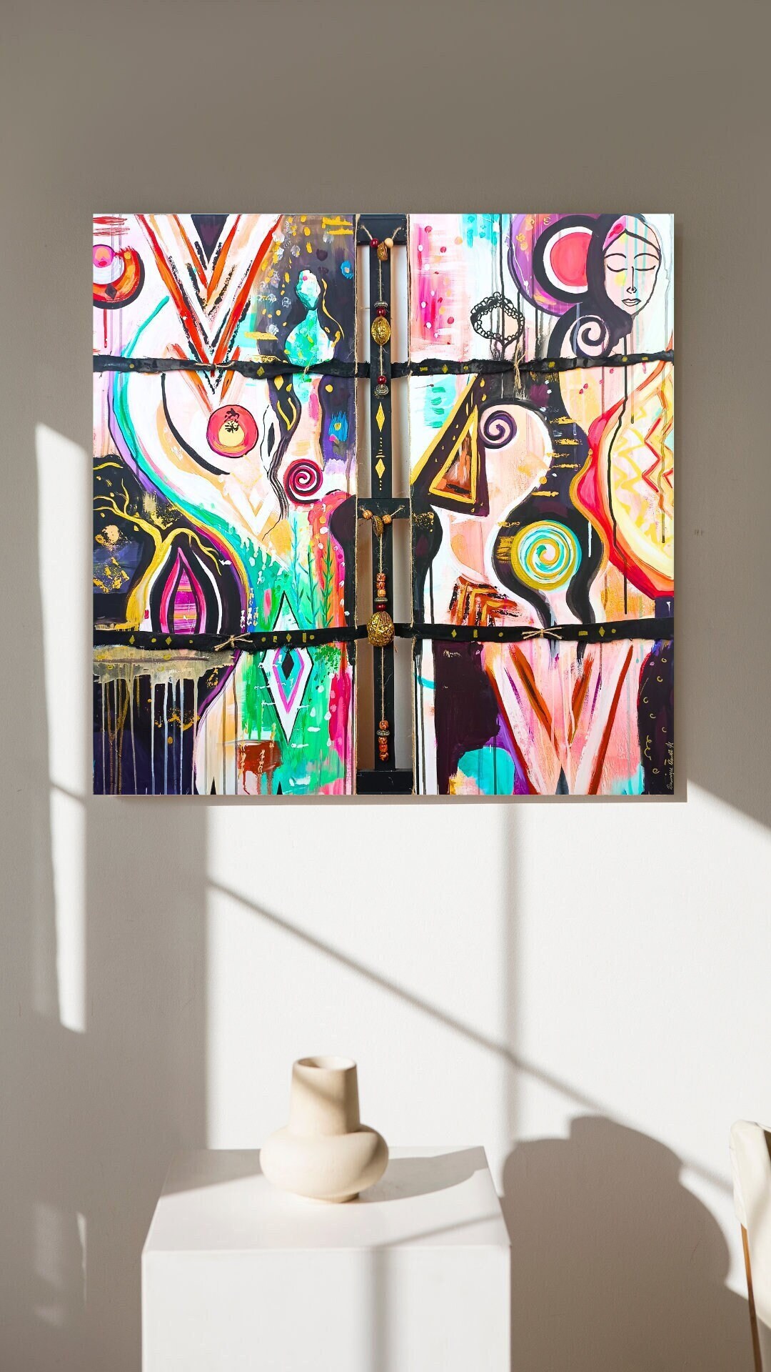 Acrylbild auf Leinwand abstrakt 80x80 cm - Etsy Österreich