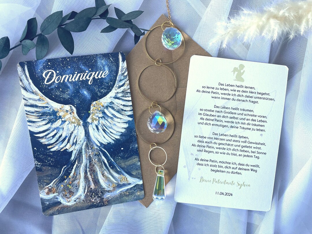Personalized Guardian Angel Card for Baptism Baptism Gift Godchild Gift ...