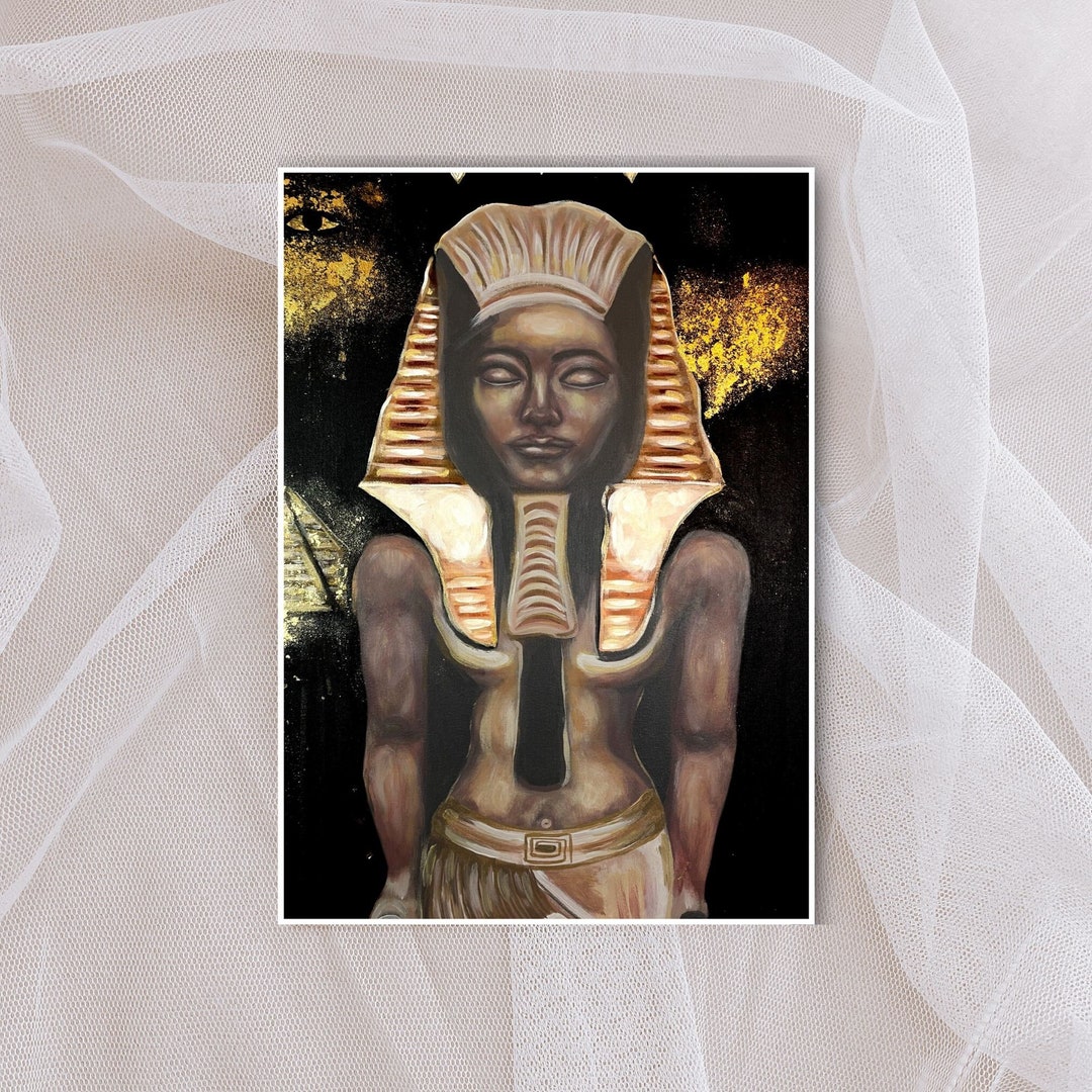 Pharaoh Poster Black Gold A3, A4 Egyptian Wall Pictures Egypt ...