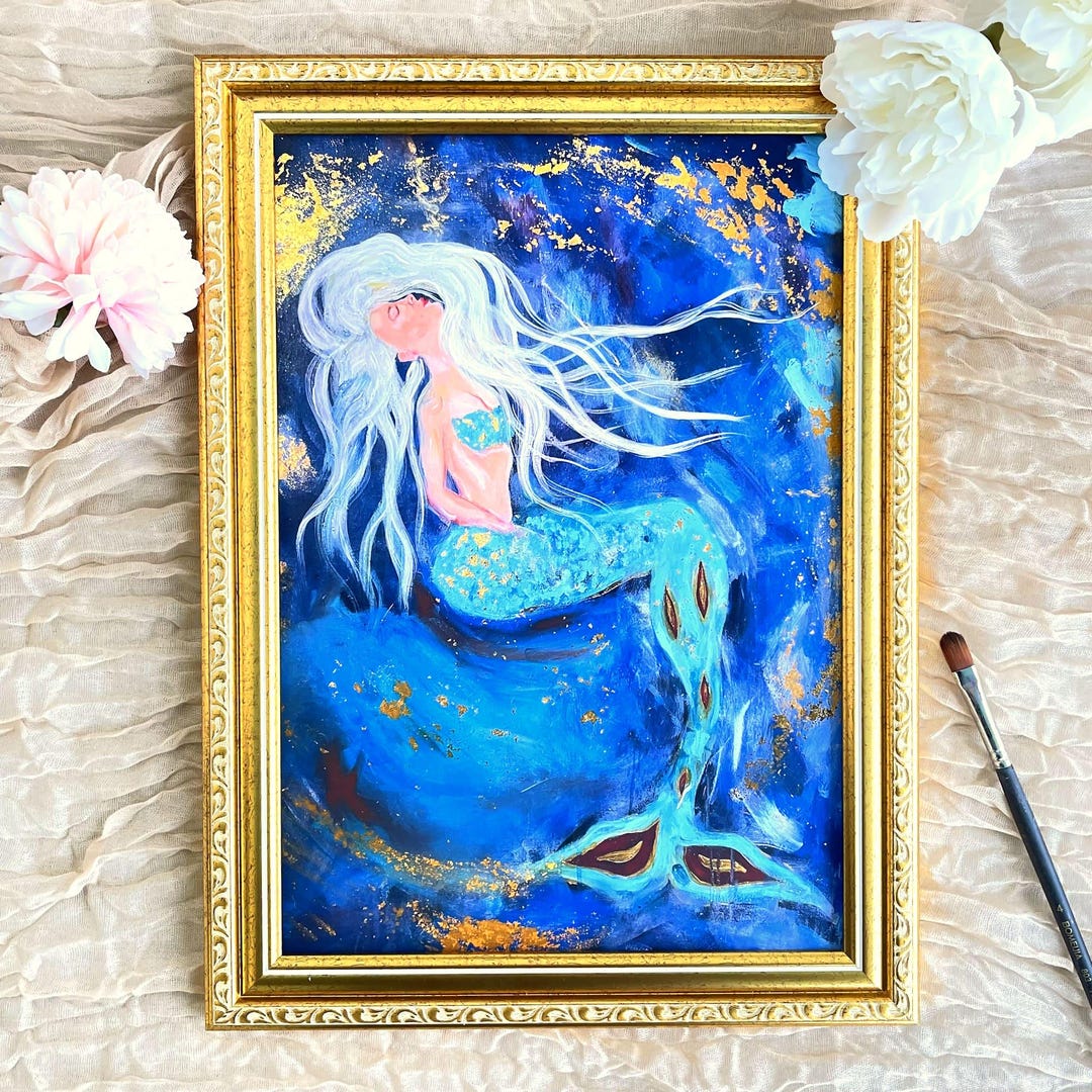 Mermaid Poster A3, A4, Mermaid Print, Art Print Poster, Mythical ...
