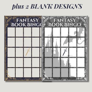 Fantasy Book Bingo Printable Reading Challenge Fantasy Book Tracker ...