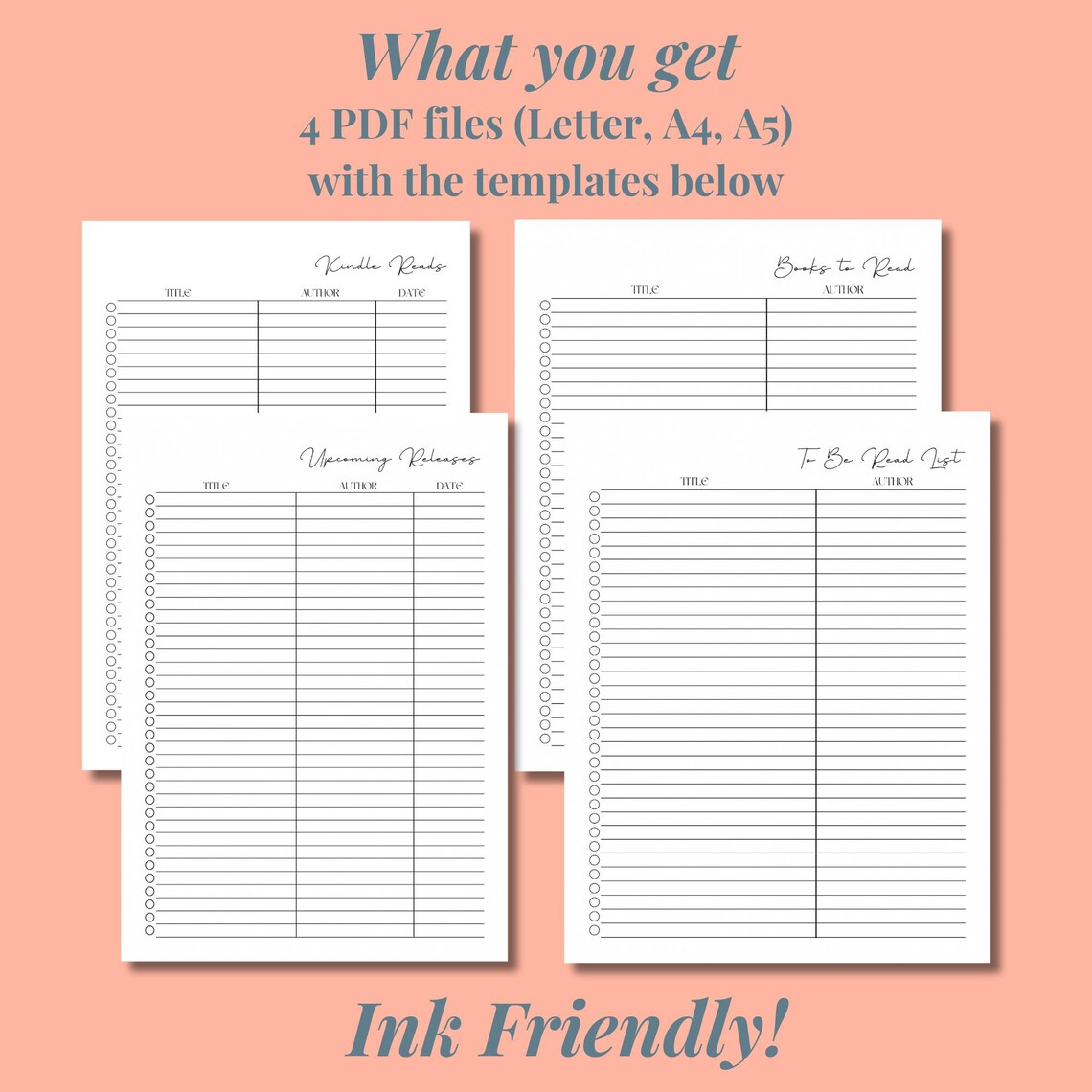 Printable TBR List to Be Read Books for Book Club Members Kit Reading ...