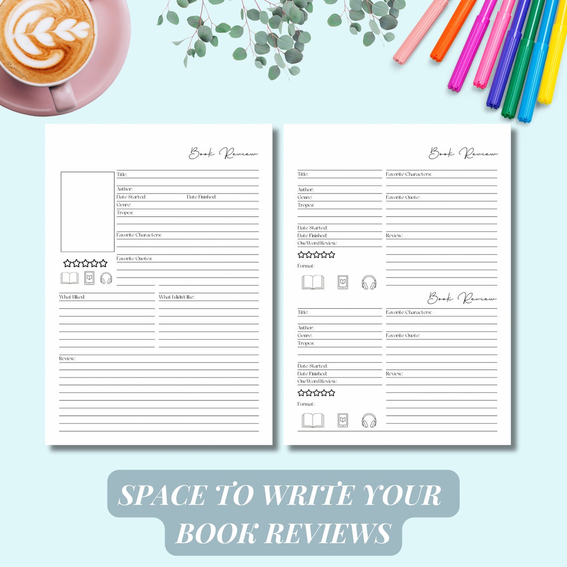 Printable Book Club Starter Kit, Printable Reading Journal for Book Cub ...