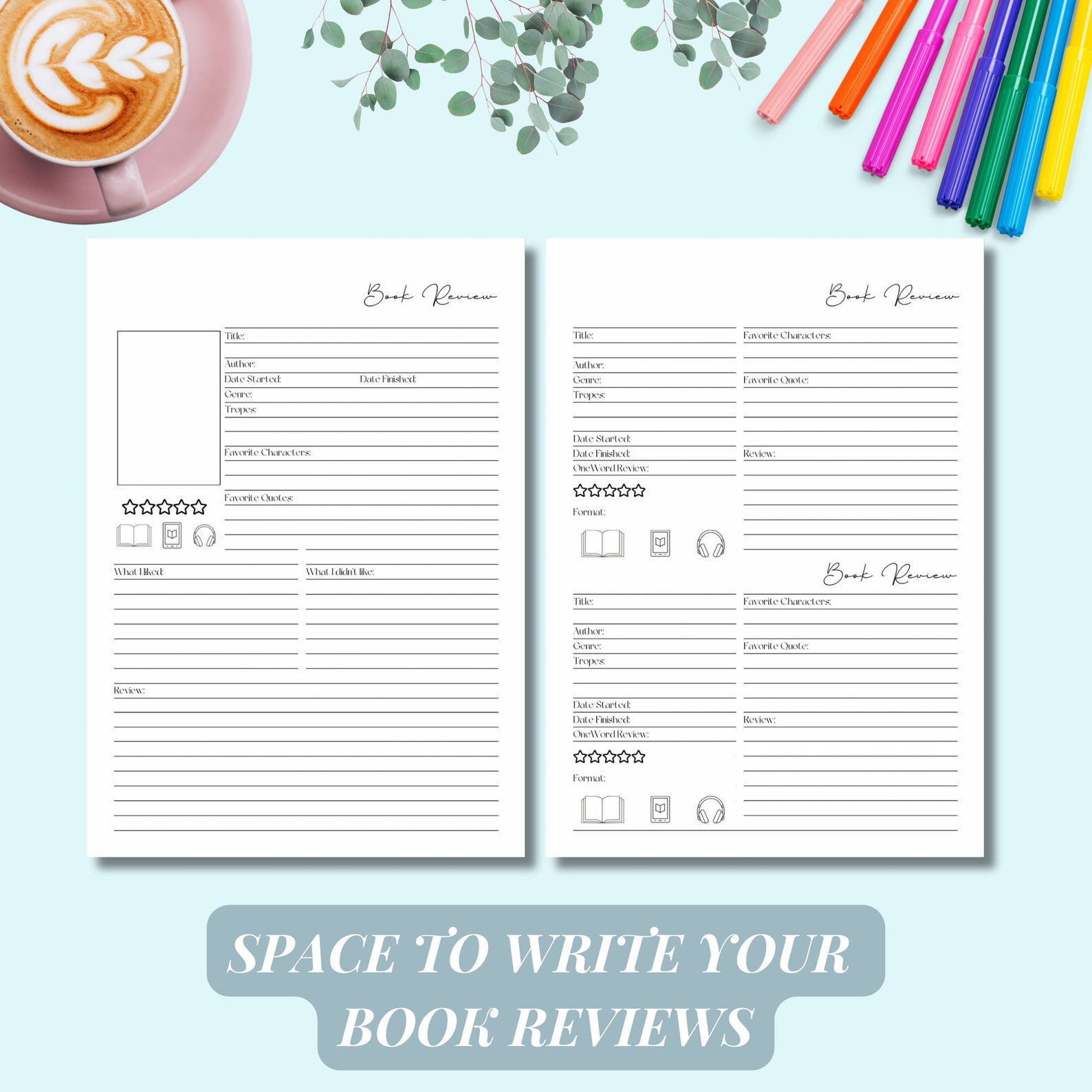 Printable Book Club Starter Kit, Printable Reading Journal for Book Cub ...