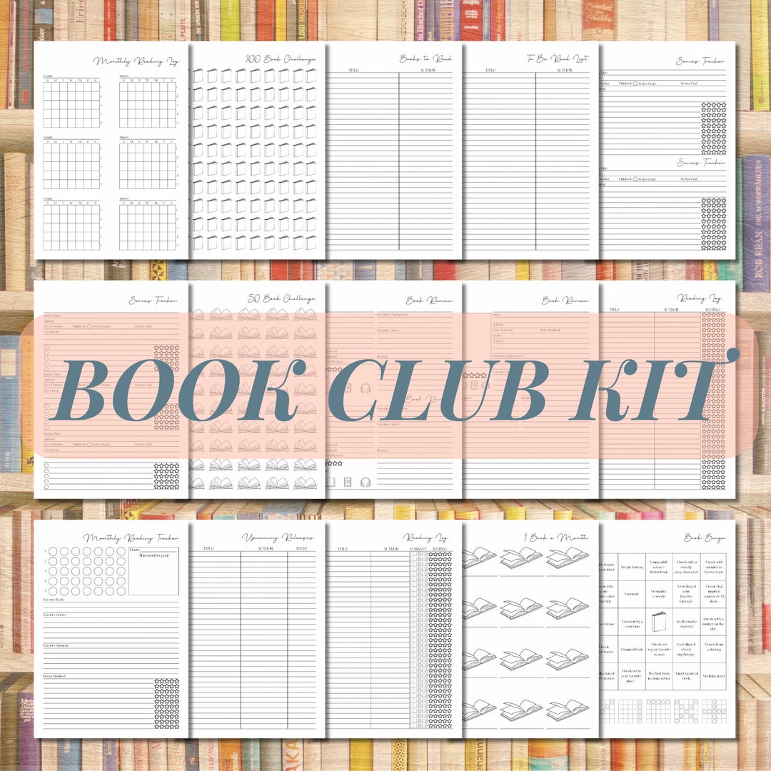 Book Club Meeting Host Printable Book Club Kit Ink Friendly TBR List ...