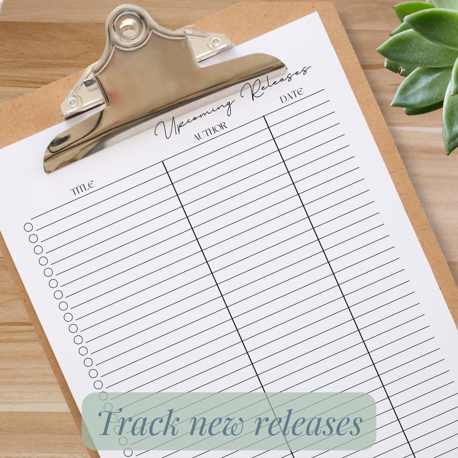 TBR List Printable TBR Tracker Template to Be Read List for Reading Log ...