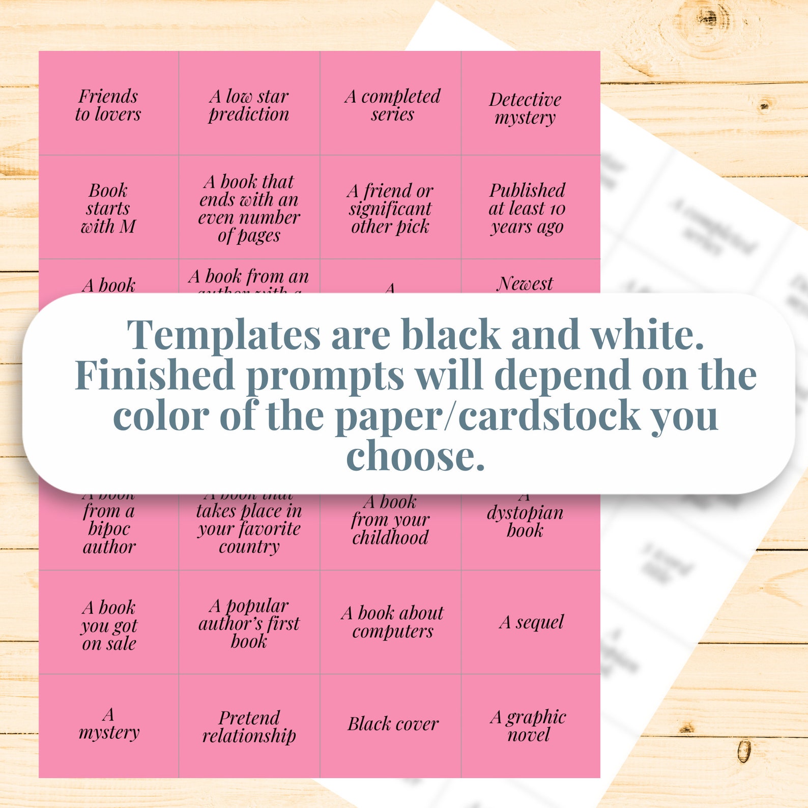 Printable TBR Jar Reading Prompts for TBR Jar to Be Read Book Reading ...