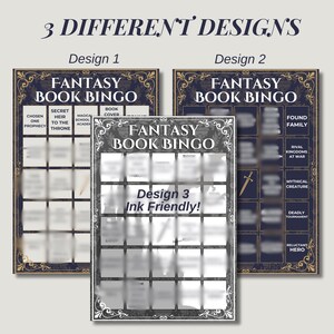 Fantasy Book Bingo Printable Reading Challenge Fantasy Book Tracker ...