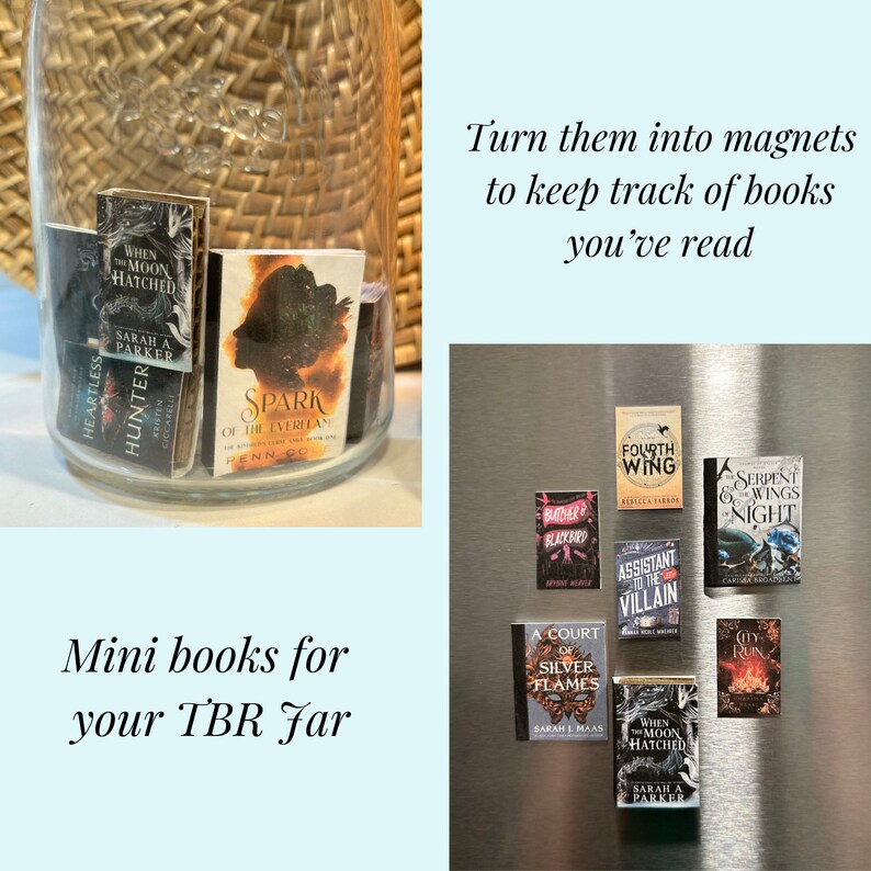 Mini Book Cover Template Canva Printable | TBR Jar Book Nook Anxiety ...