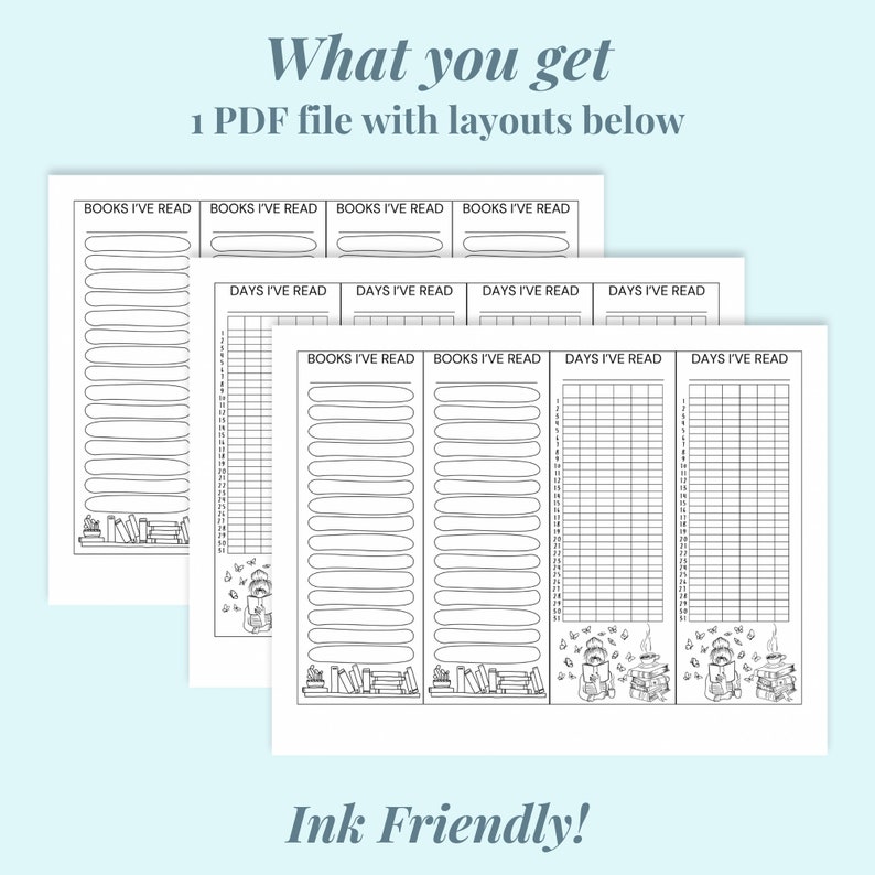 Printable Bookmark Reading Log Reading Tracker Book Tracker Monthly ...