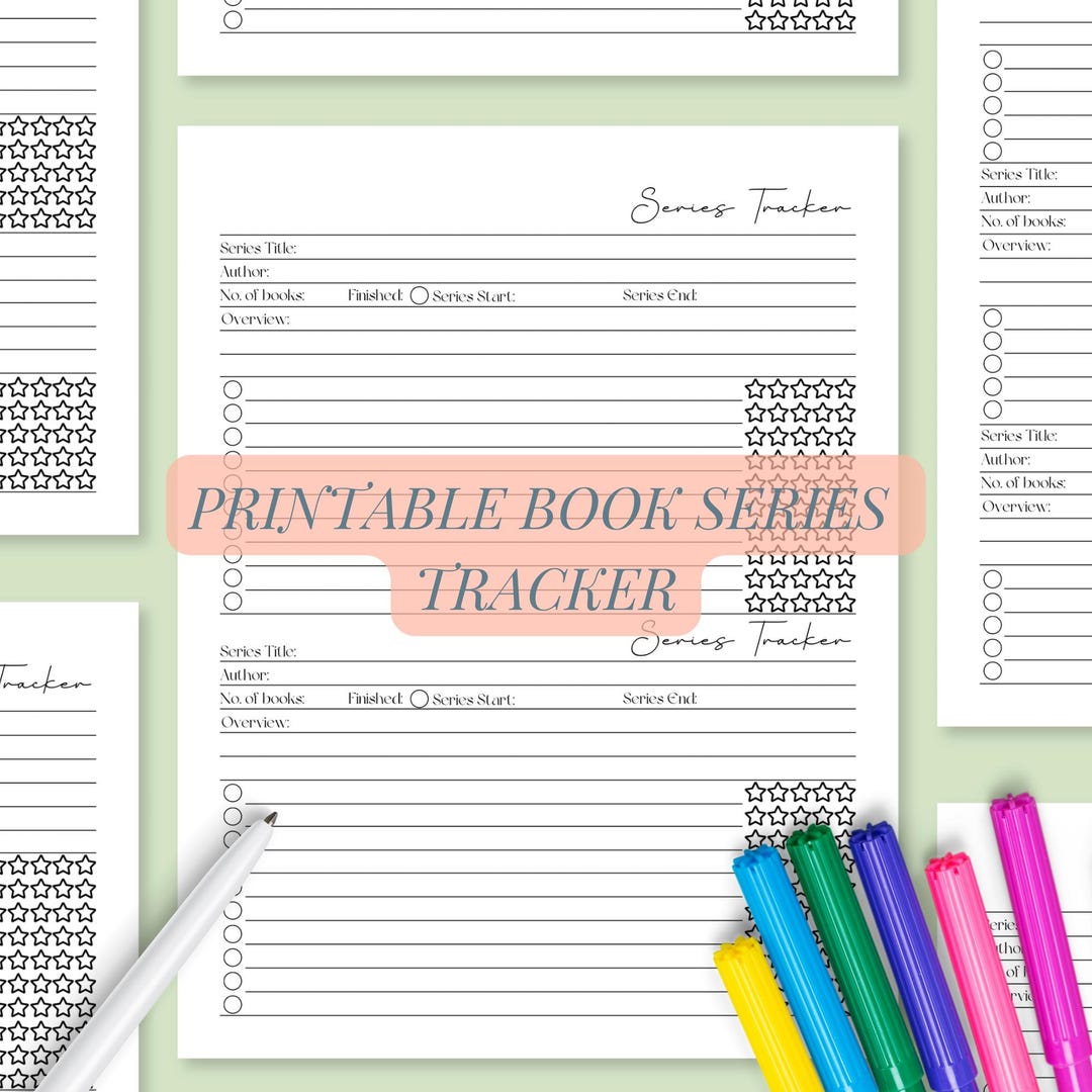 Printable TBR Book Series Tracker Template for Book Club Member Kit ...
