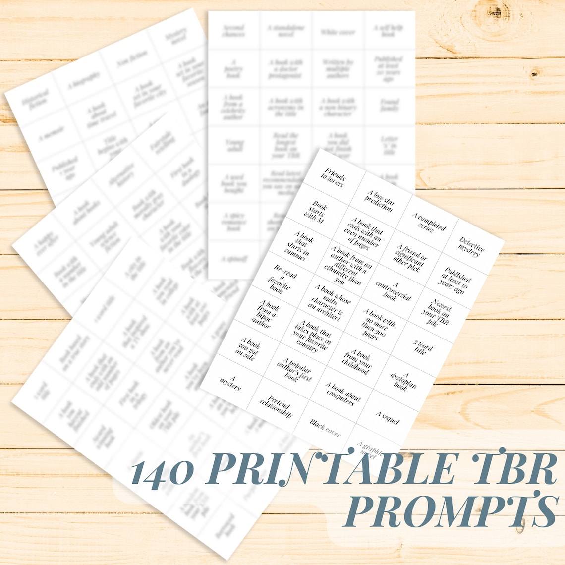 Printable TBR Jar Reading Prompts for TBR Jar to Be Read Book Reading ...