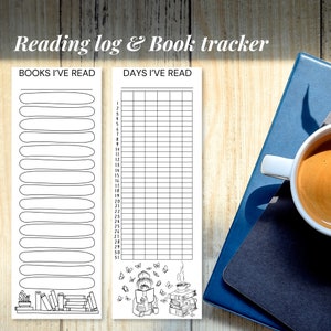 Printable Bookmark Reading Log Reading Tracker Book Tracker Monthly ...