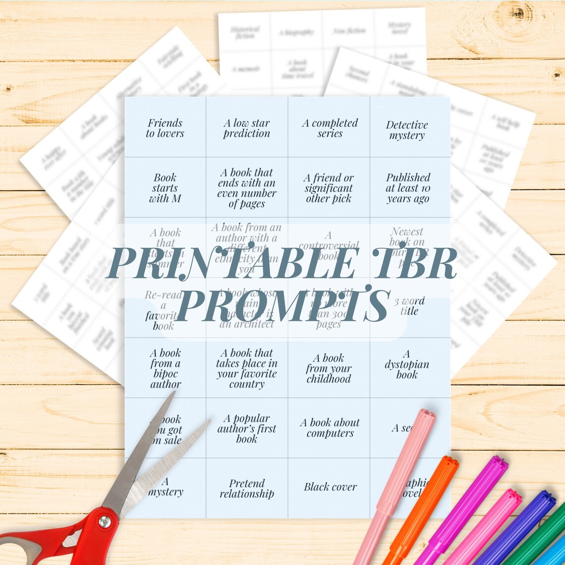 Printable TBR Reading Prompts for TBR Jar to Be Read Book Reading ...