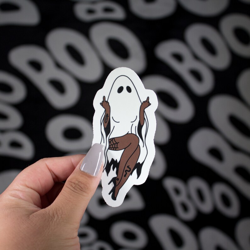 Retro, Vintage Pinup Ghost Girl With Tattoos Water-resistant Sticker ...