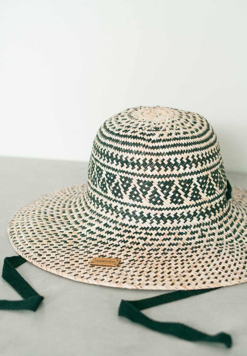 Rattan Sun Hat Tribal Pattern Rattan Hat Floppy Sun Hat Foldable Rattan ...