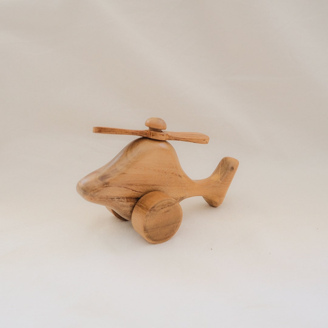 Handmade Wooden Helicopter Toy | Elm & Teak Wood, Sustainable Play - Etsy