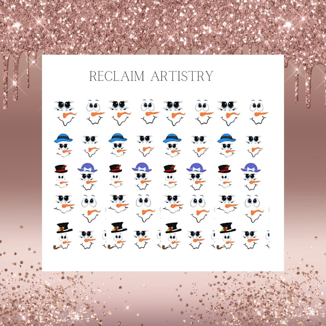 Snowman Nail Decals - Etsy