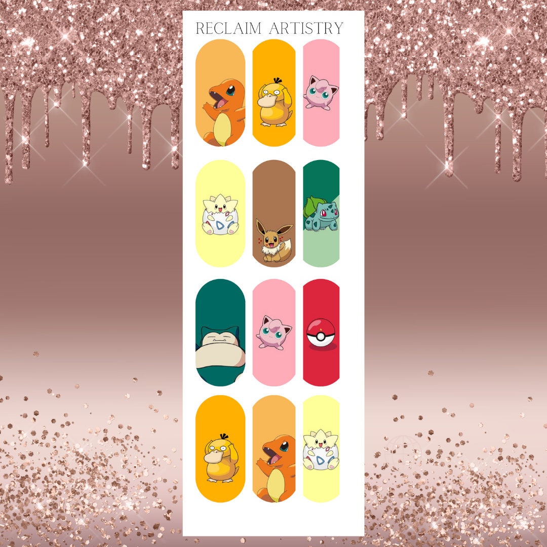 Pokemon Nail Decals - Etsy