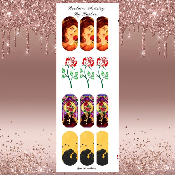 Beauty and the Beast Nail Decals - Etsy