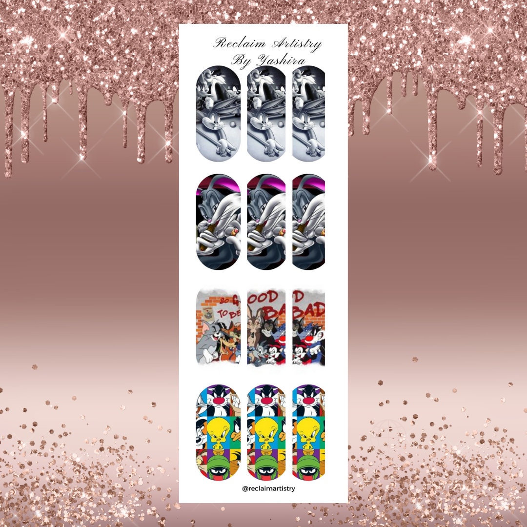 Looney Toons Nail Water Decals Nail Stickers Nails Nail Supply - Etsy