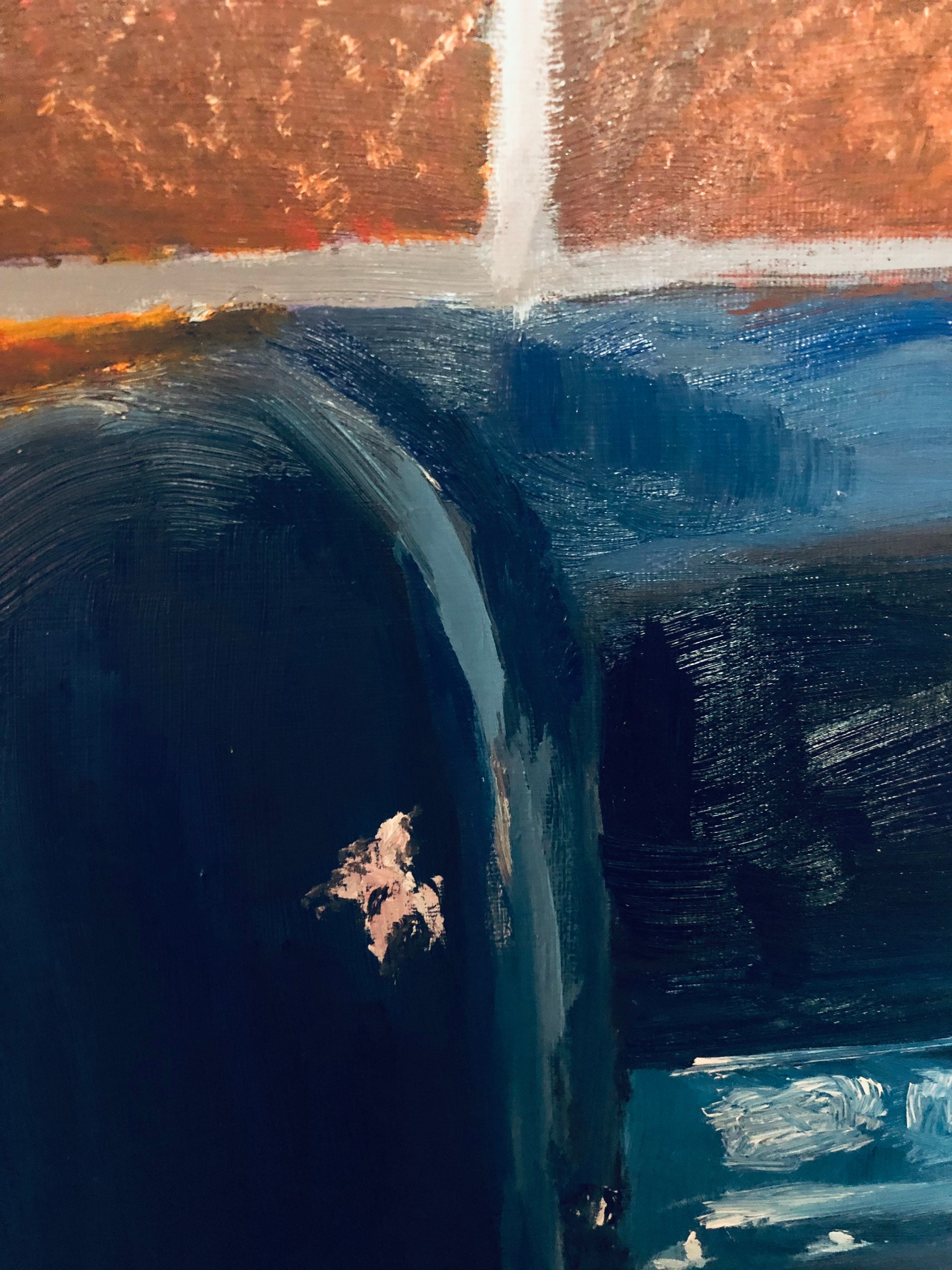 30x40 Blue Mail Box USPS Against Brick Wall Original Oil Painting ...