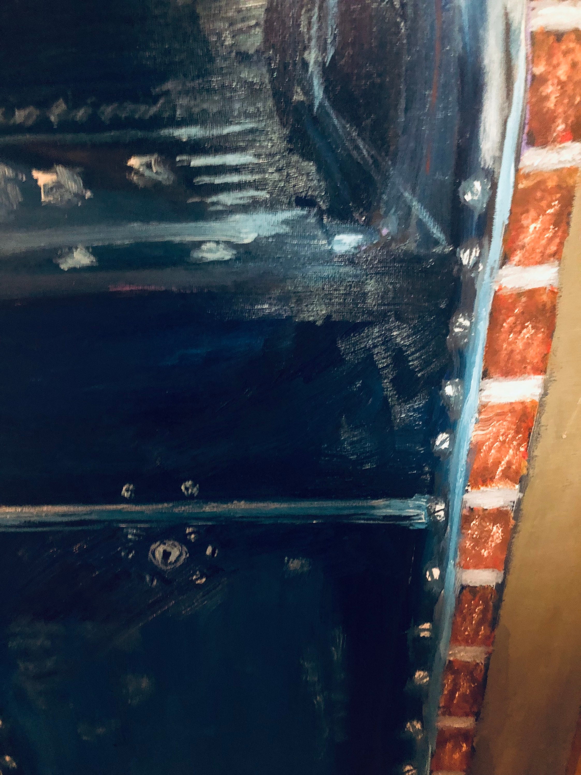 30x40 Blue Mail Box USPS Against Brick Wall Original Oil Painting ...