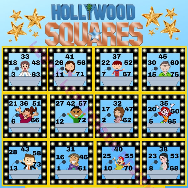Hollywood Squares - Etsy