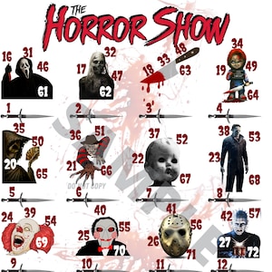 Horror Show Bingo - Etsy