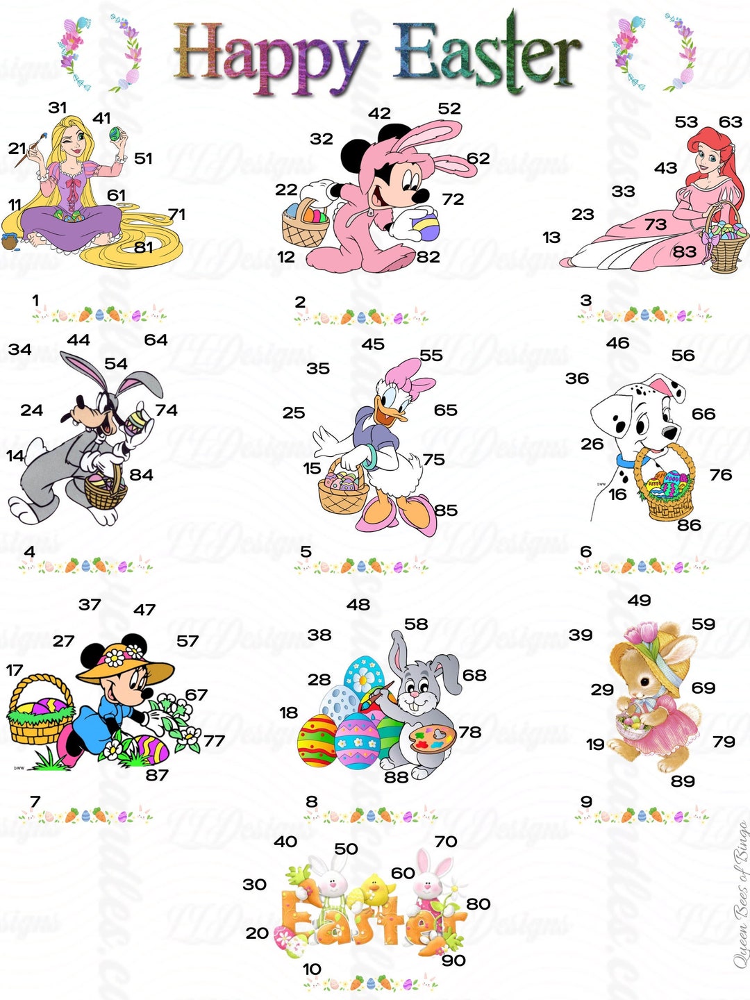 Happy Easter Bingo Board - Etsy