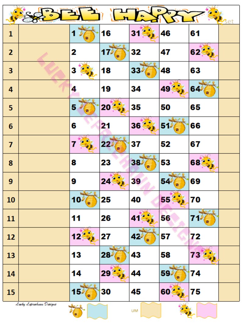 5 Bingo Boards for 5 Bucks - Etsy