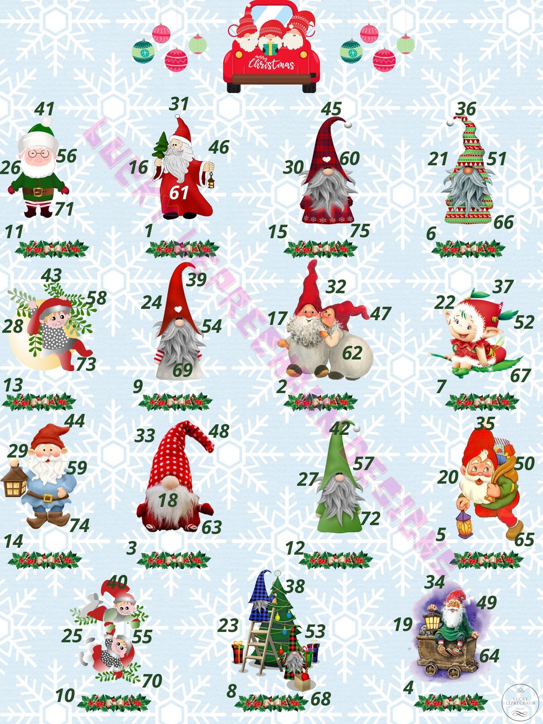 A Gnomes Christmas Bingo - Etsy