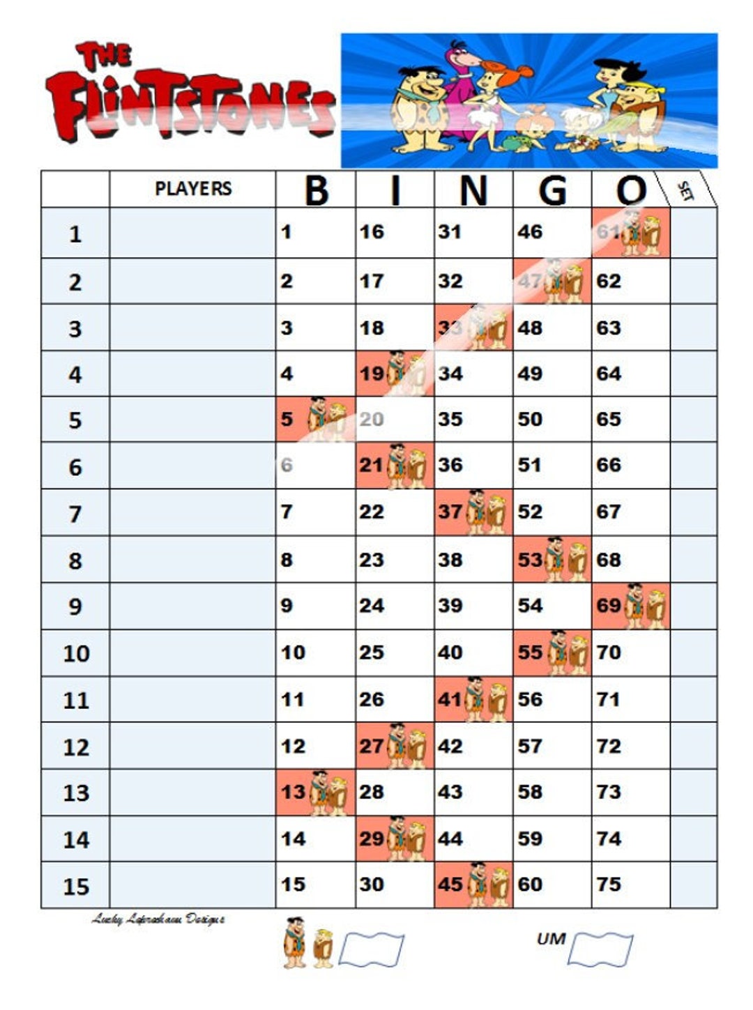 Fred and Barney Bingo - Etsy