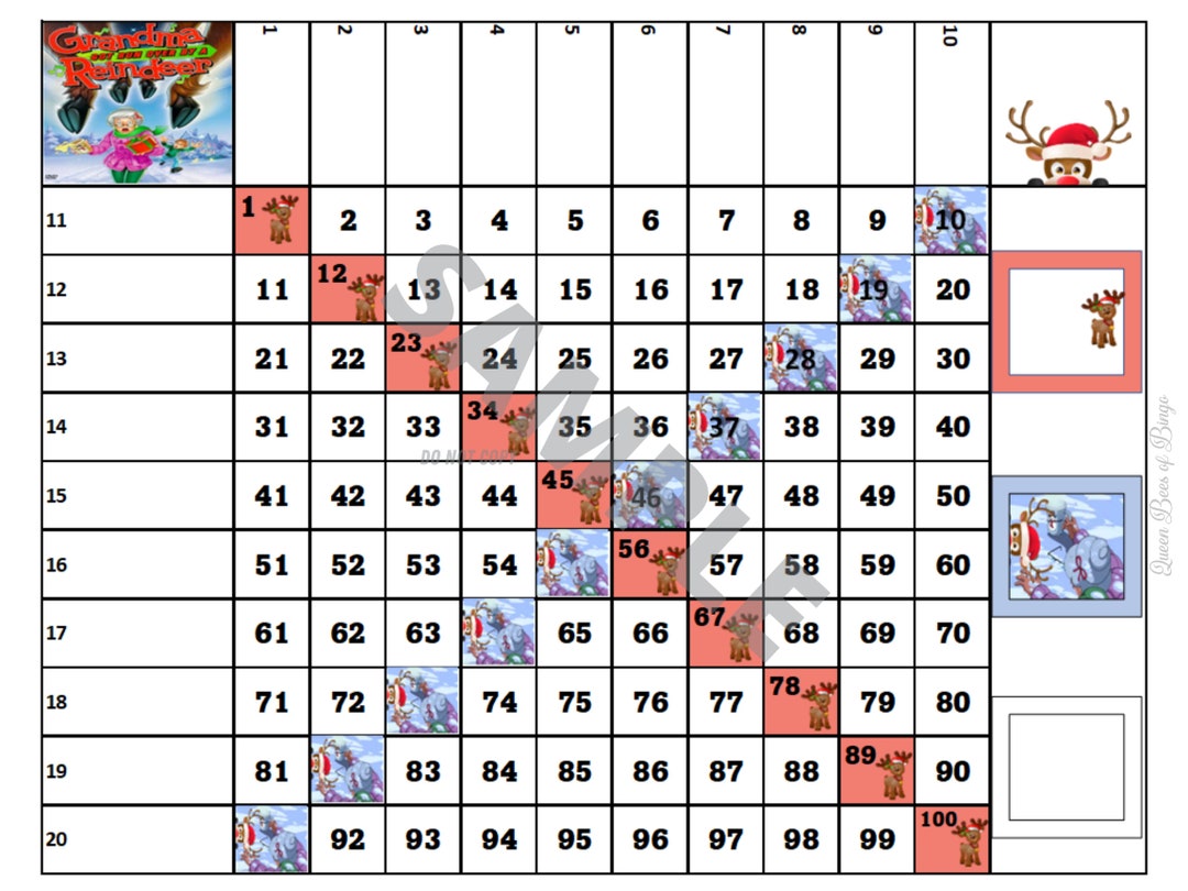 Grandma Got Run Over by A Reindeer Bingo - Etsy