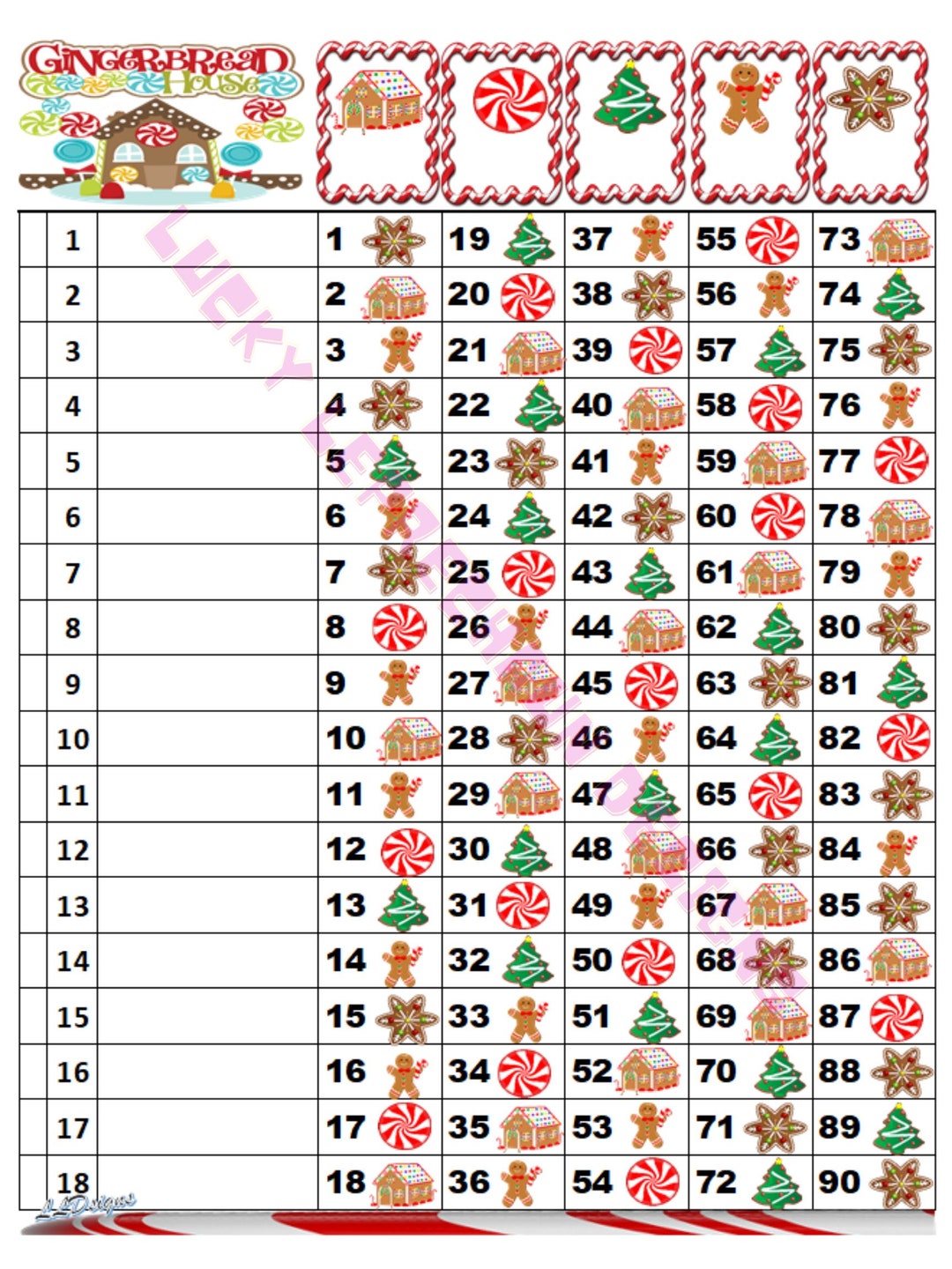 Gingerbread House Bingo - Etsy