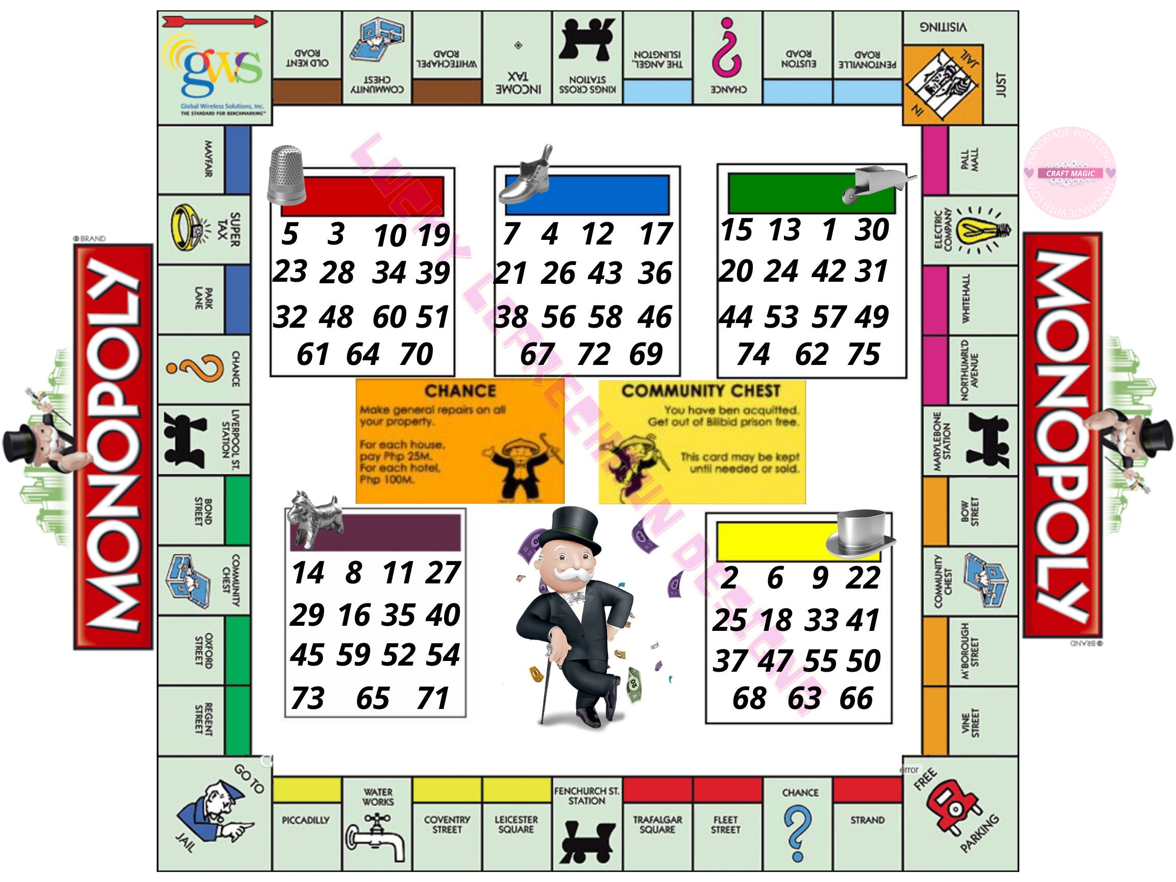 Monopoly Blocks Bingo - Etsy