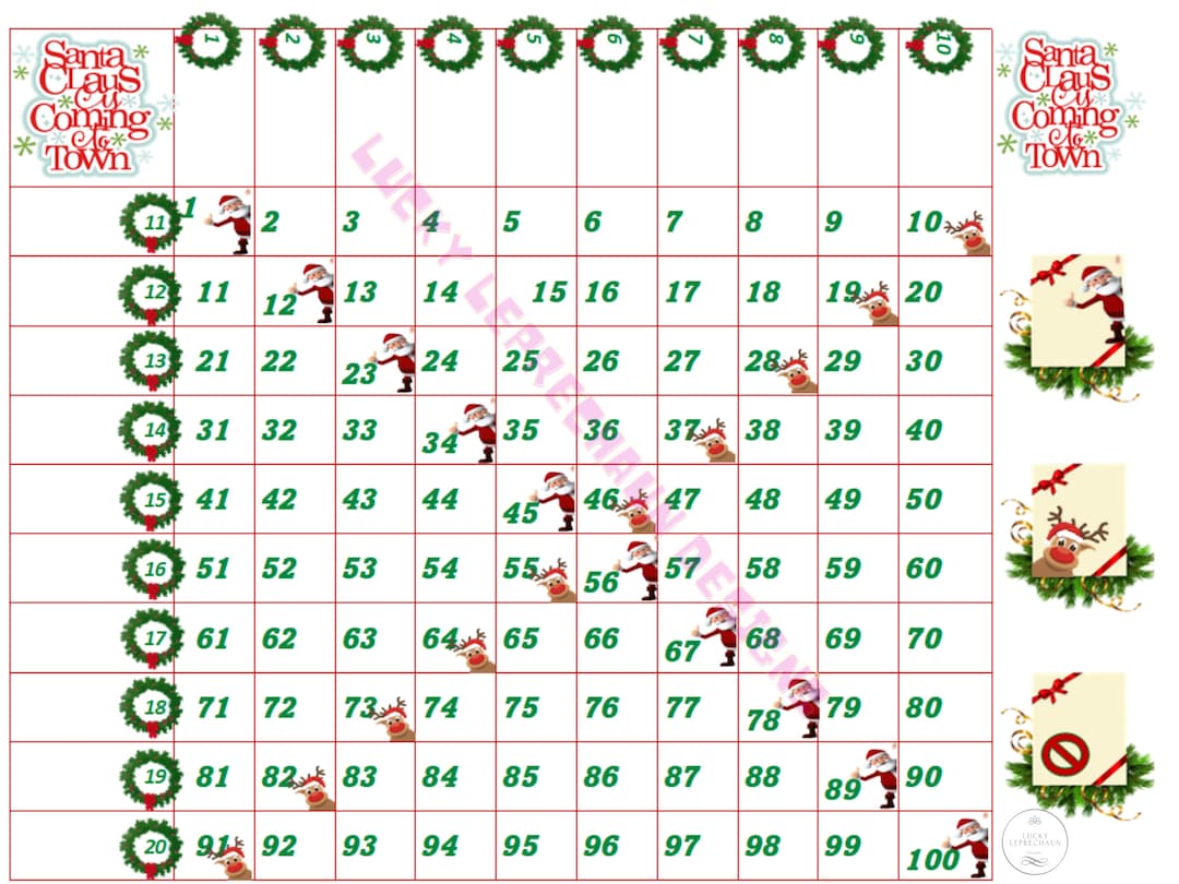 Santa Power Grid Bingo - Etsy