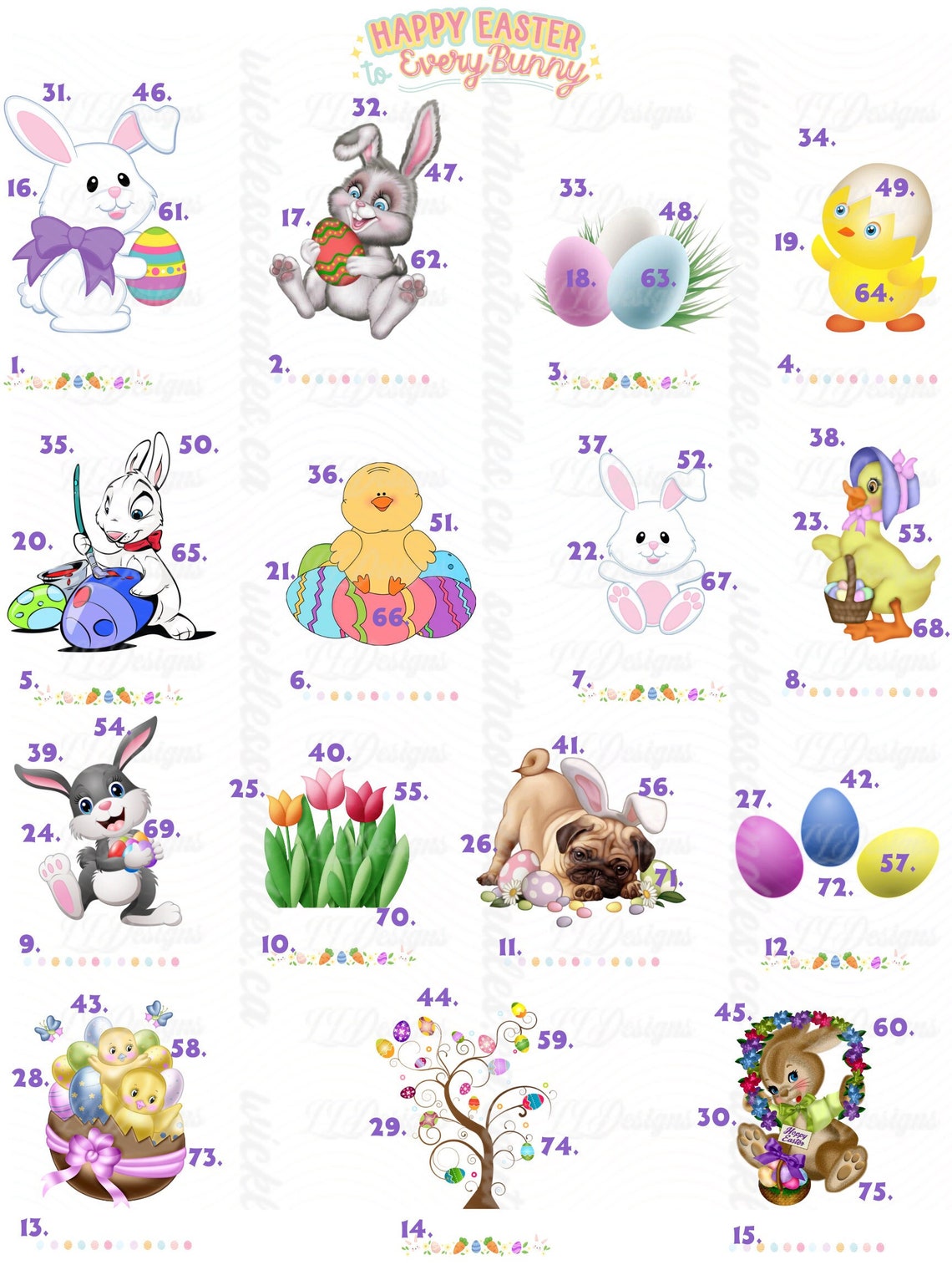 Happy Easter Everybunny Bingo - Etsy