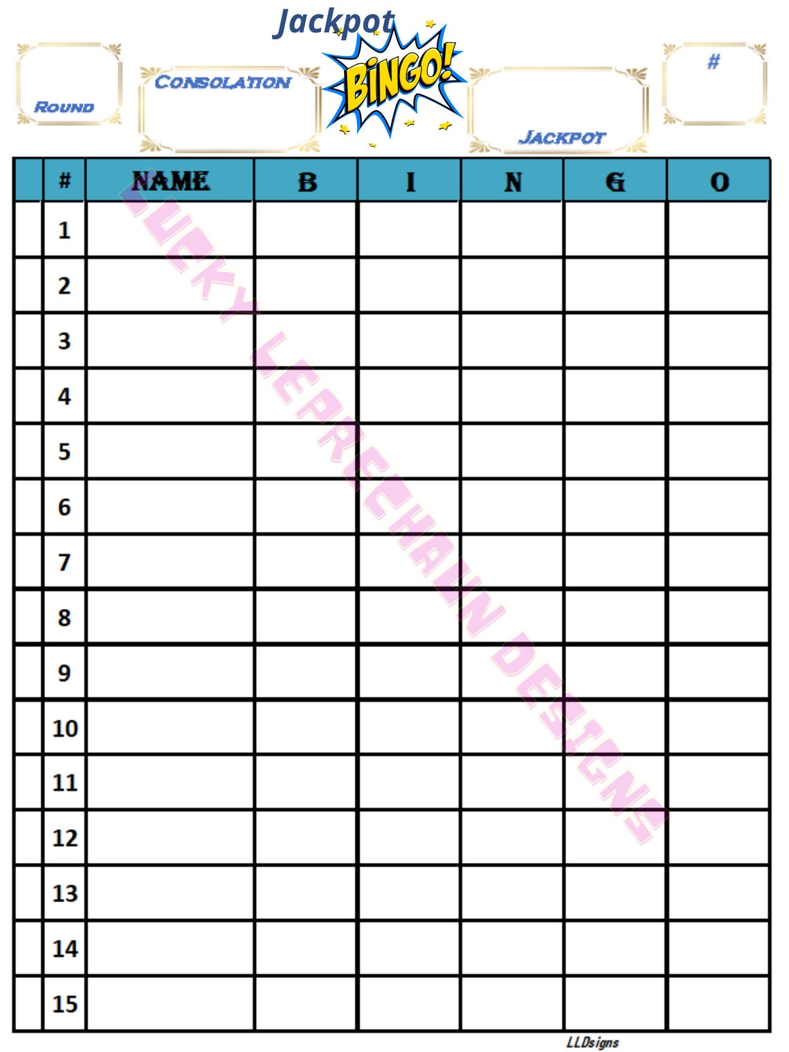 Jackpot Bingo (straight, Mixed, Blank) - Etsy