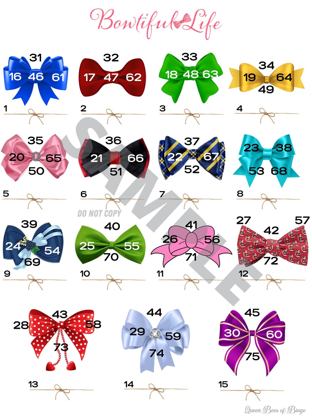 Bowtiful Life Bingo - Etsy