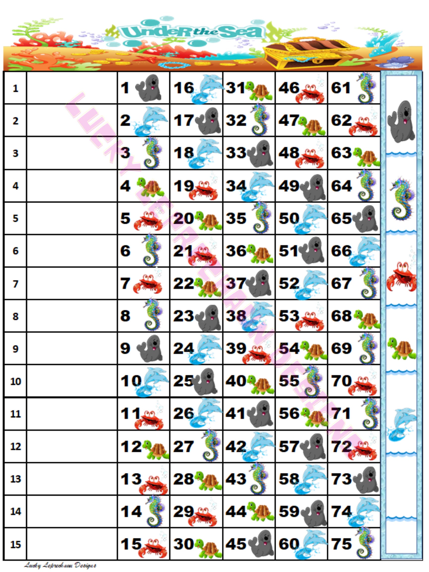 Under the Sea Bingo - Etsy