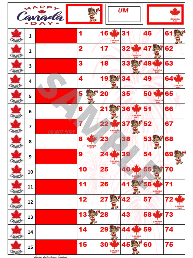 HAPPY CANADA DAY! Bingo - Etsy