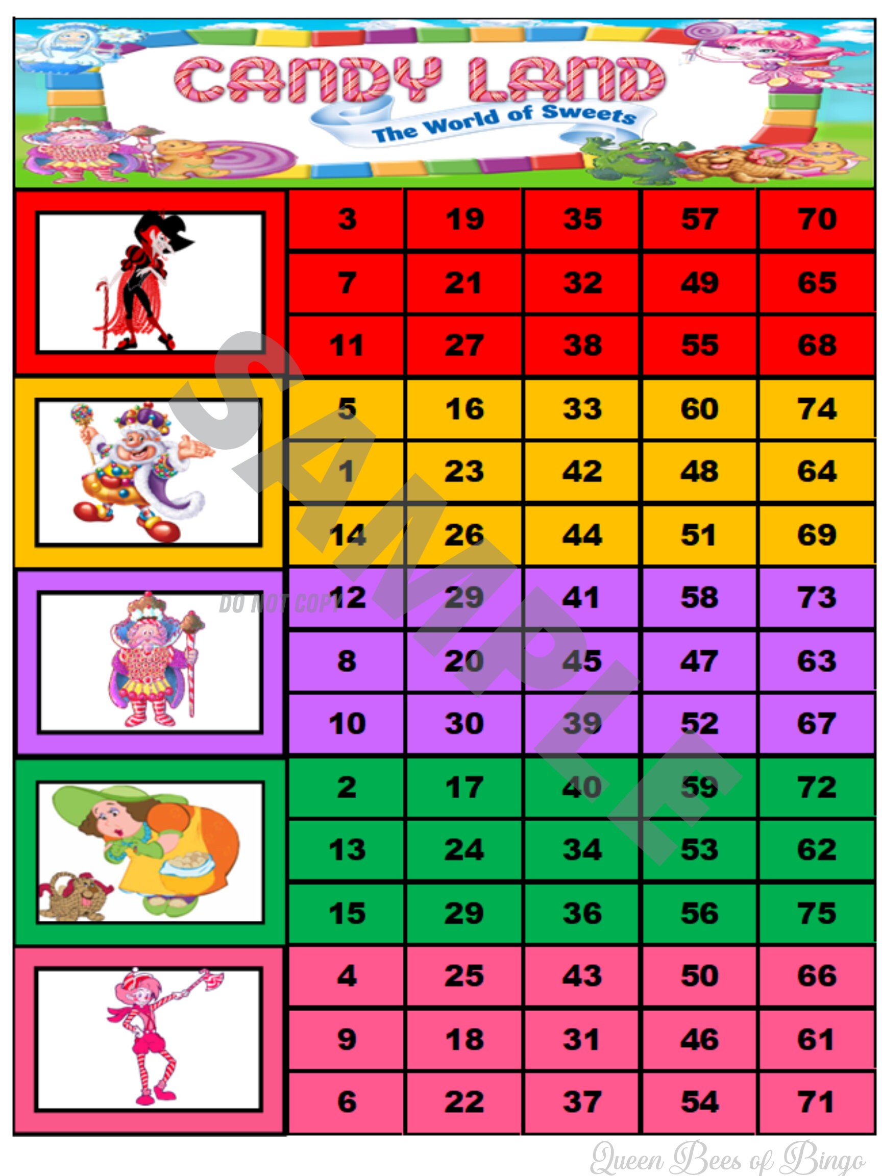 Candyland Bingo Board Bundle Pak - Etsy