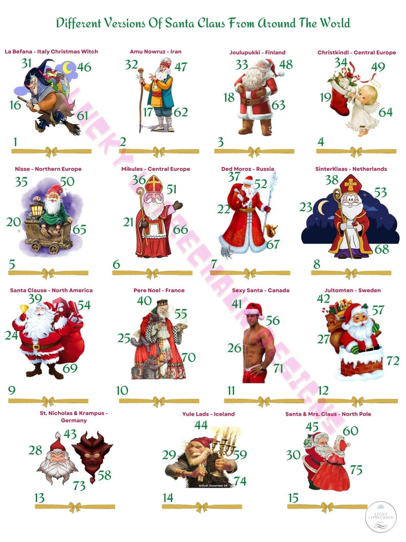Santa's From Around the World Bingo - Etsy