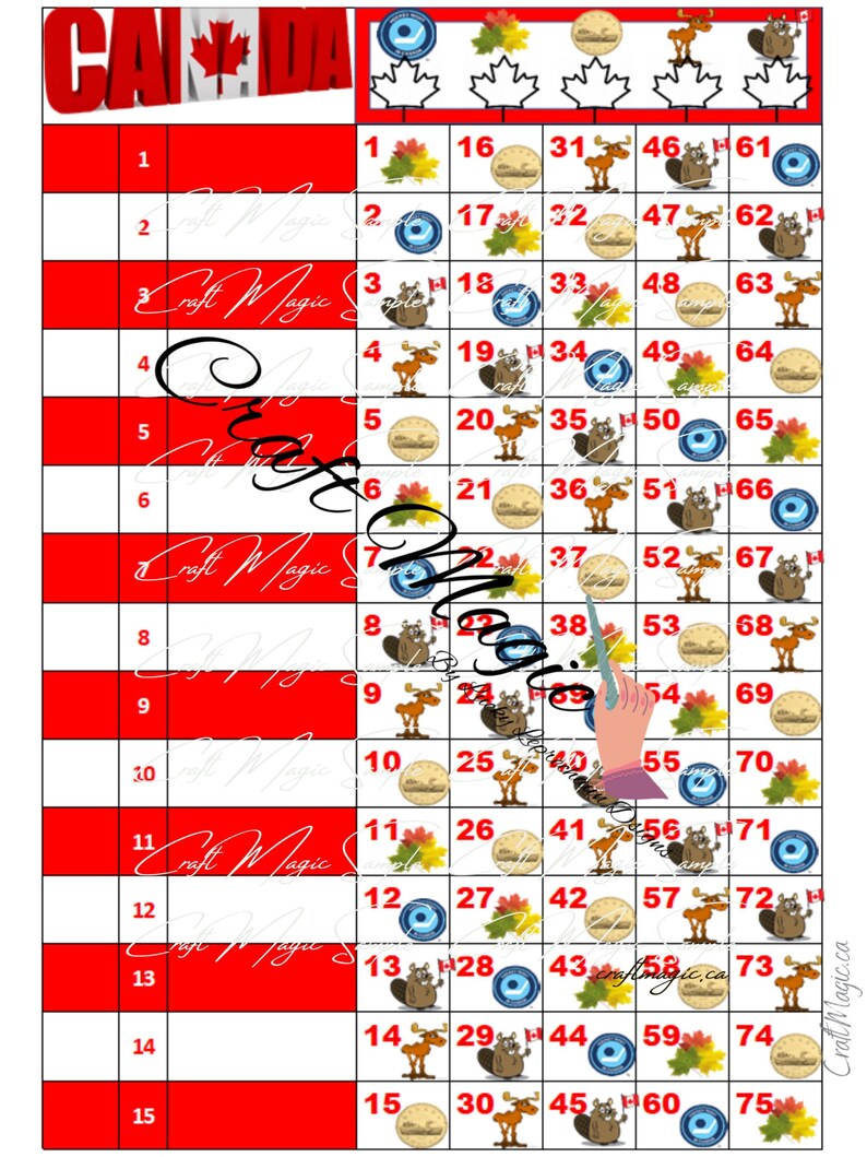 Canada Day Bingo - Etsy